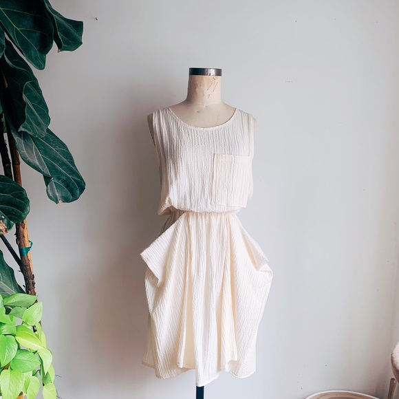 Dresses | Formation Design Crepe White Draped Dress S | Poshmark